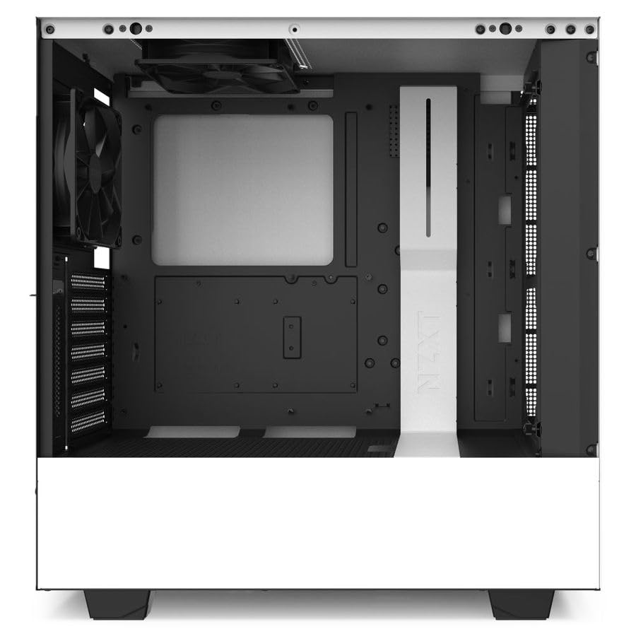 NZXT H510i - Compact ATX Mid -Tower PC Gaming Case - Front I/O USB Type-C Port - Vertical GPU Mount - Tempered Glass Side Panel - Integrated RGB Lighting - Water-Cooling Ready - White/Black