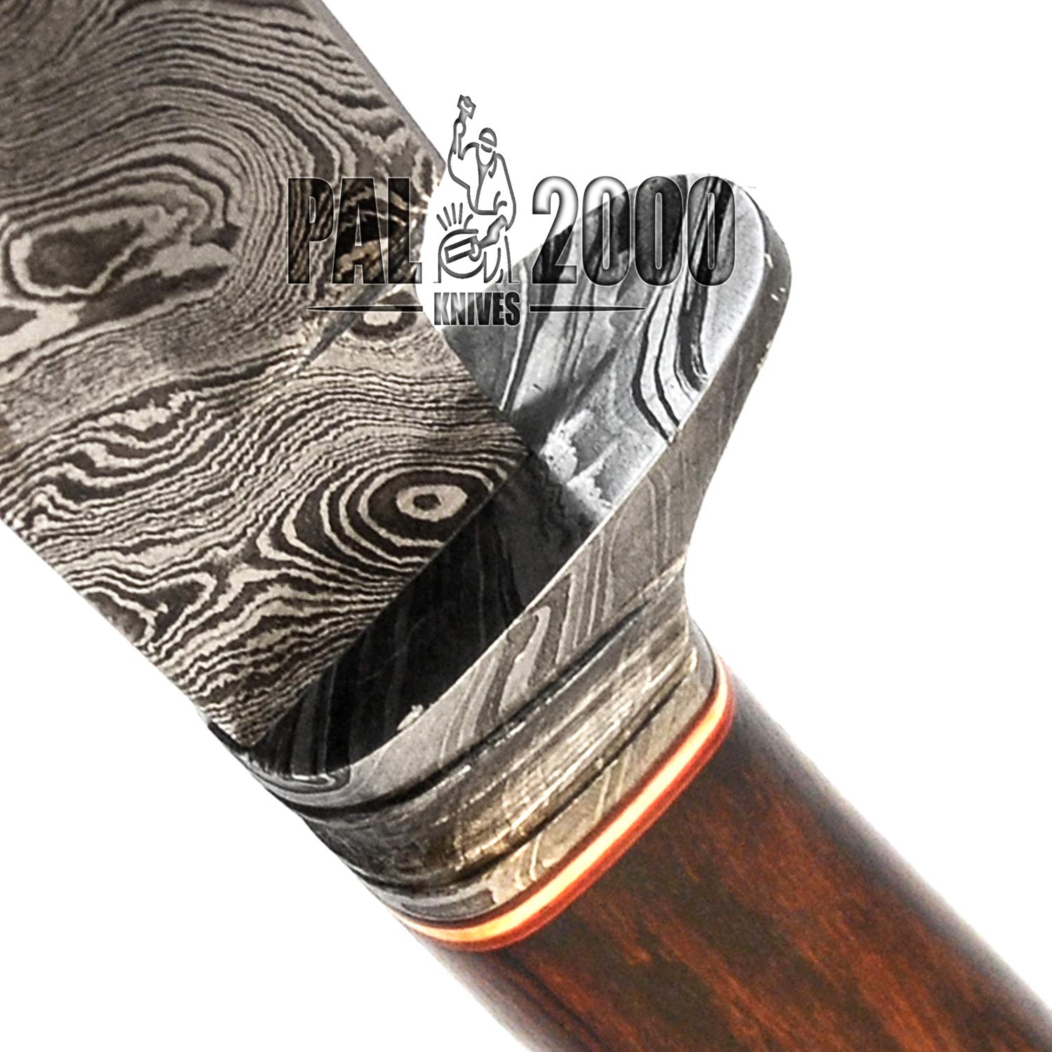 PAL 2000 KNIVES Knife With Leather Sheath Handmade damascus Steel Knife Custom Knife 9 Inch Rosewood Handle 9685