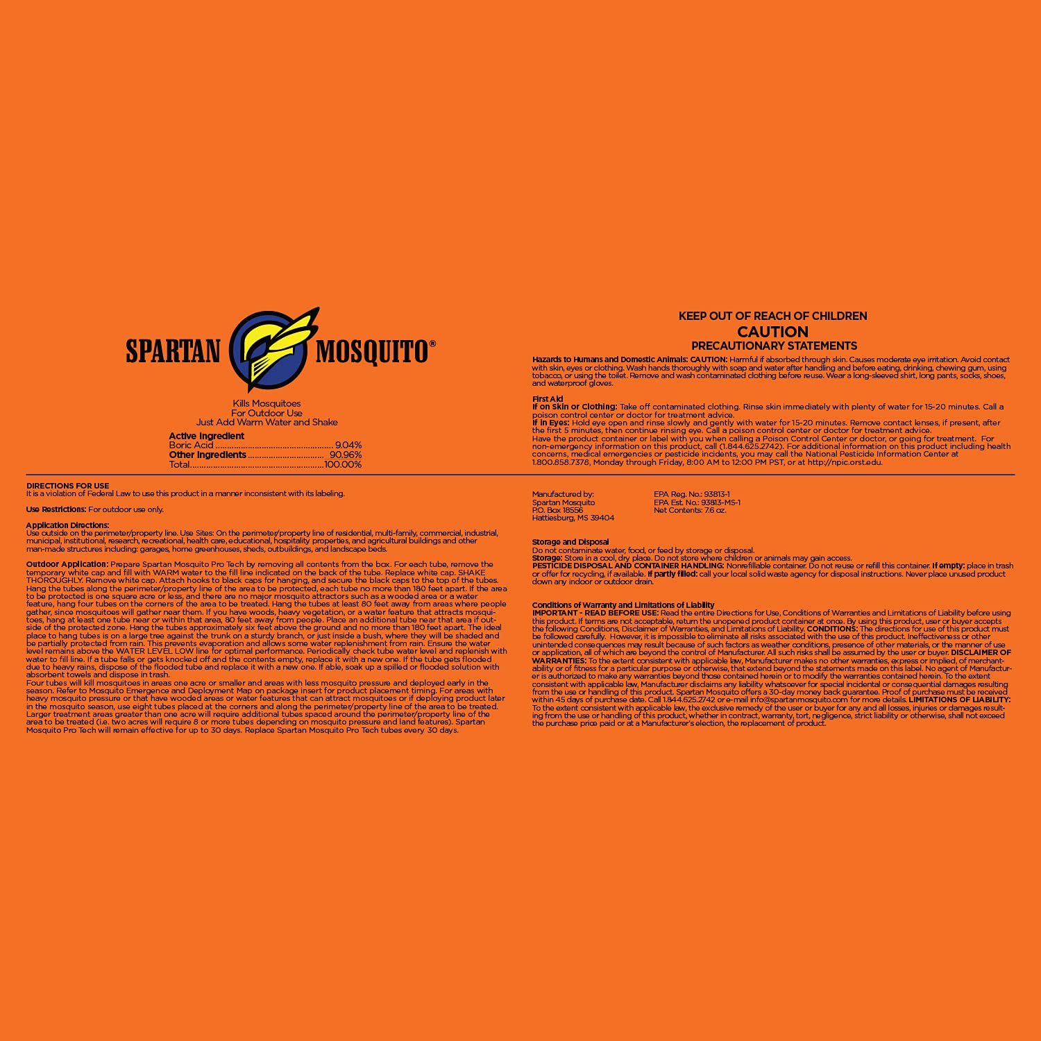 Spartan Mosquito Pro Tech β Supplemental Box (1 of 2 Required Boxes)