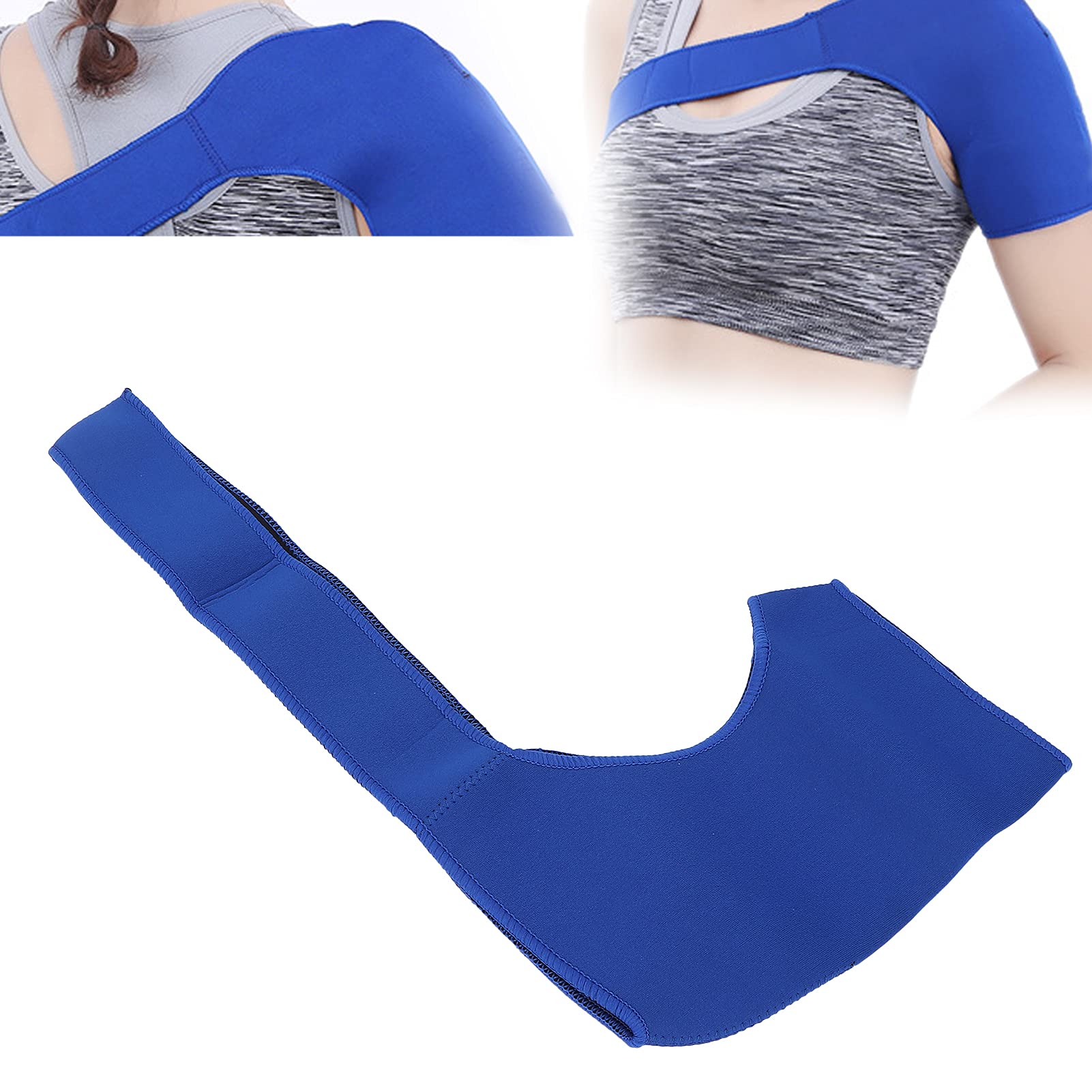 Shoulder Brace for Men and Women, Rubber Sponge Orthopedic Care Compression Sleeve for Torn Rotator Cuff, Dislocated AC Joint, and Other Injuries(Blue)