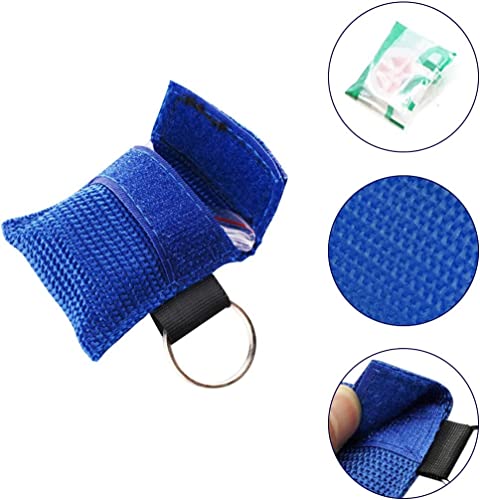 Yzpacc Set of 50 CPR Mask, Disposable CPR Shield Mask Emergency Mask Key Chain Ring ,with One-Way Valve Breathing Barrier for First Aid or AED Training (Colorful-50PCS)