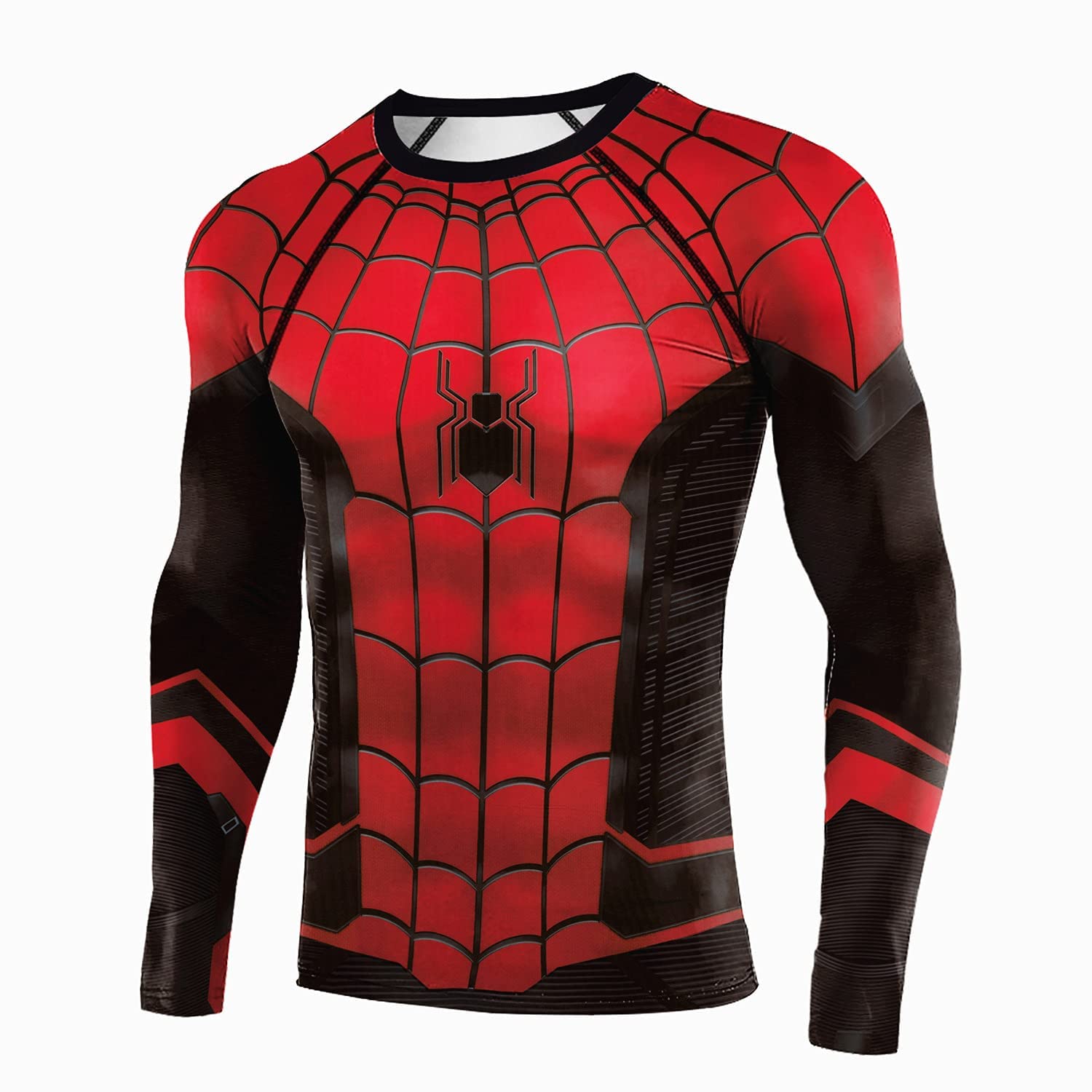 Teanoon Men's Compression Shirt 3D Print Long Sleeve Workout Shirts Athletic Fitness Gym Top for Men X-Large