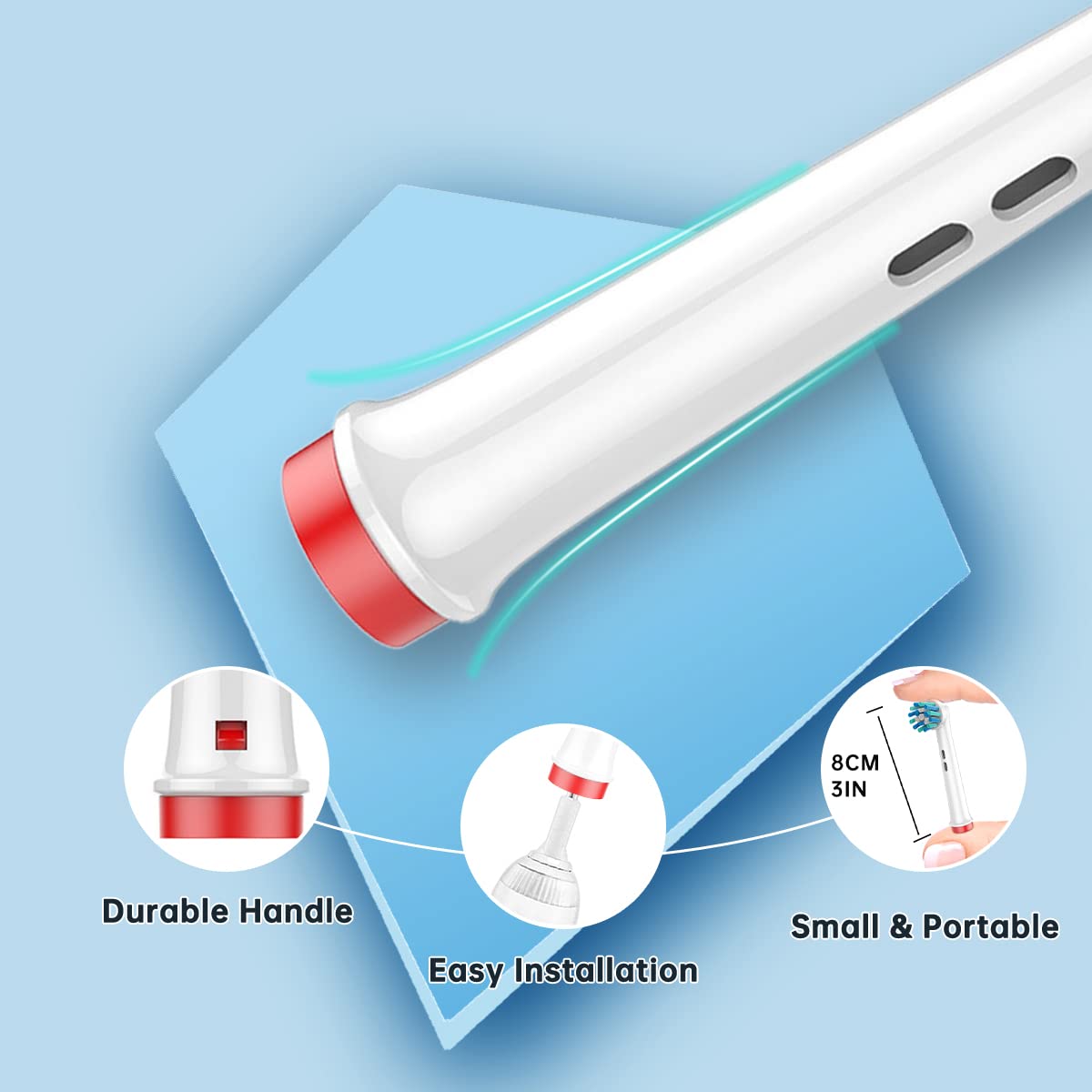 YanBan Angled Bristles Replacement Toothbrush Head for Oral B,Compatible with Braun Electric Rechargeable Toothbrush,Deep Cleaning to Remove Stains(8pcs )
