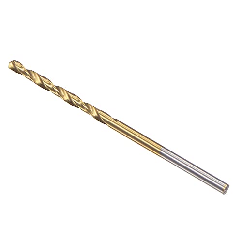 uxcell 2.2mm Drill Bits High Speed Steel Straight Shank 52mm Length Twist Drill Bit Fully Ground Titanium Coated 6 Pcs