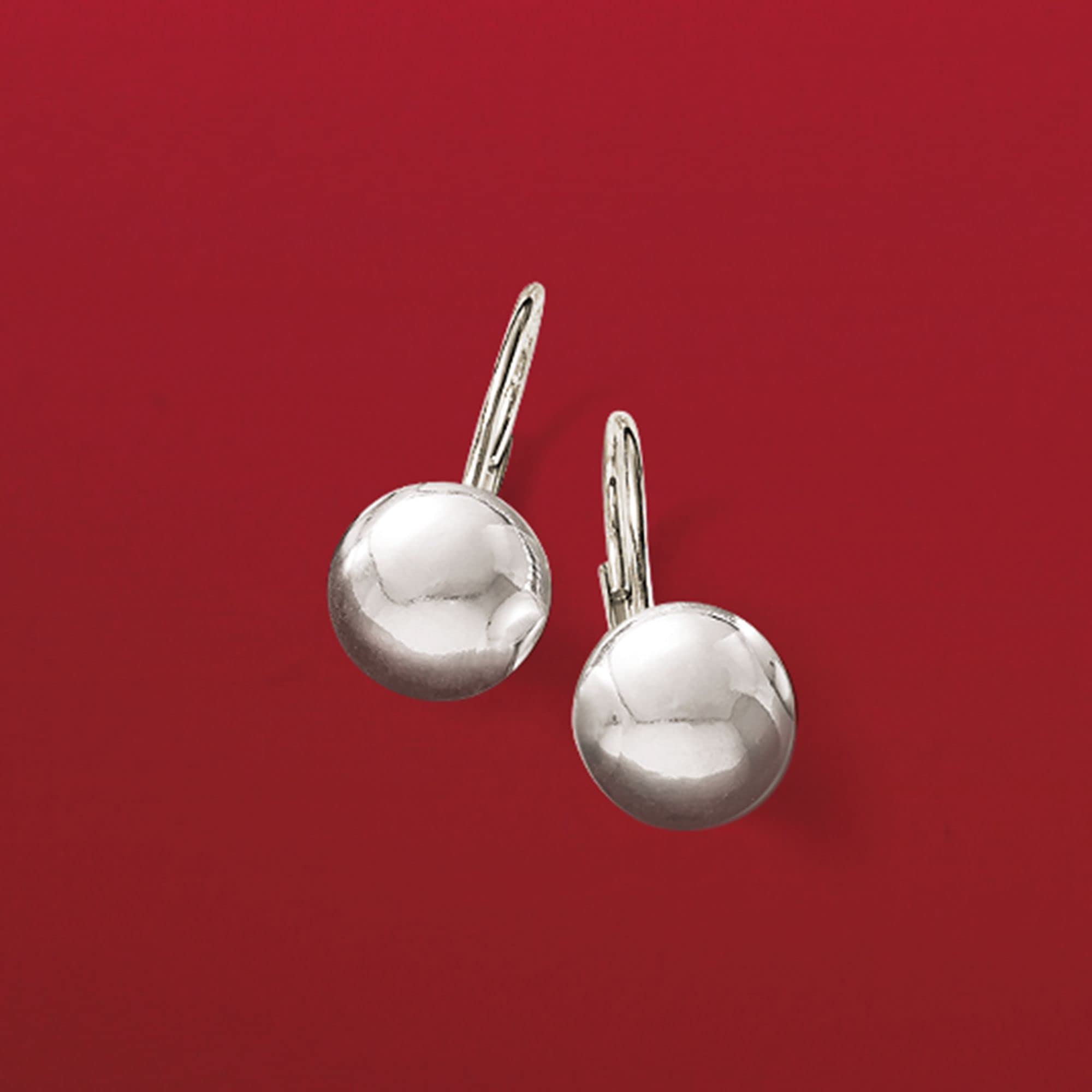 Ross-Simons Italian 10mm Sterling Silver Bead Drop Earrings