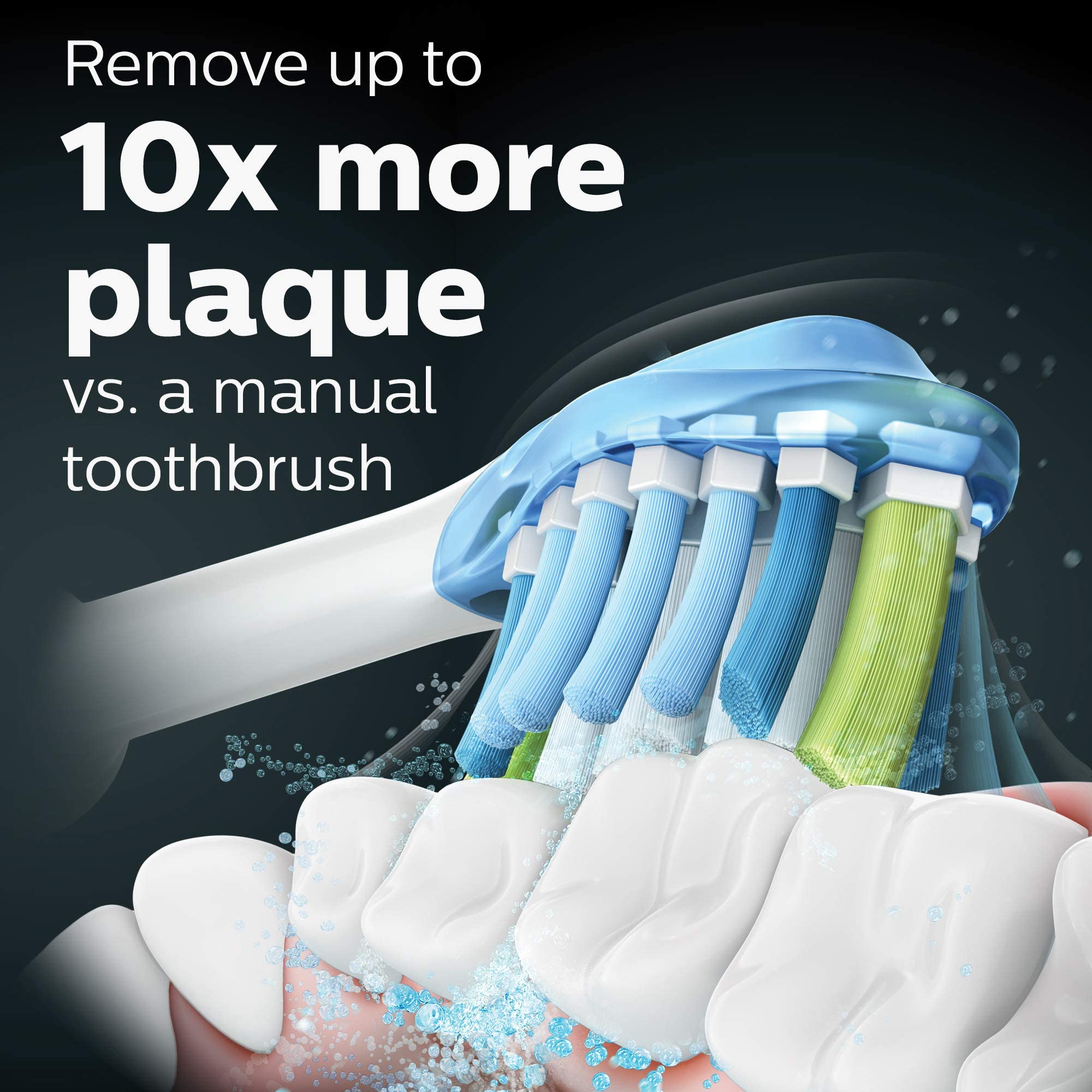 PHILIPS Sonicare ExpertClean 7500 Rechargeable Electric Toothbrush, White + Extra Brush Head, Charging Travel Case - 4 Modes and 3 Intensities Brushing, Up to 2 Weeks Operating time - HX9690/06