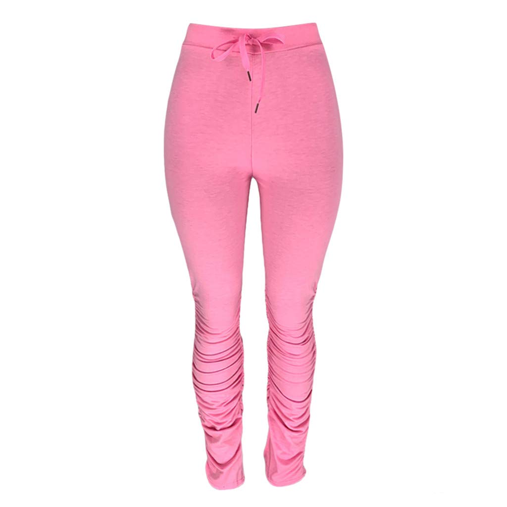 Women's Run Workout Joggers Pants Gradient Yoga Sport Stacked Leggings Womens Plus Size Casual Pants Suits for Wedding Pink