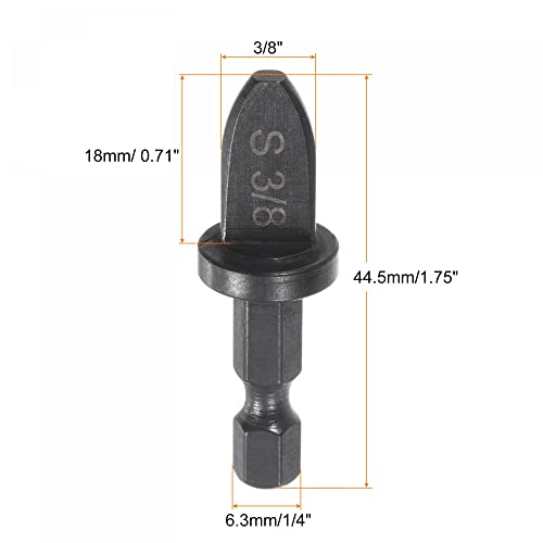 uxcell 3/8" Swaging Tool Drill 1/4" Hex Handle Repairing Flaring Tool for Air Conditioning Copper Aluminum Pipe