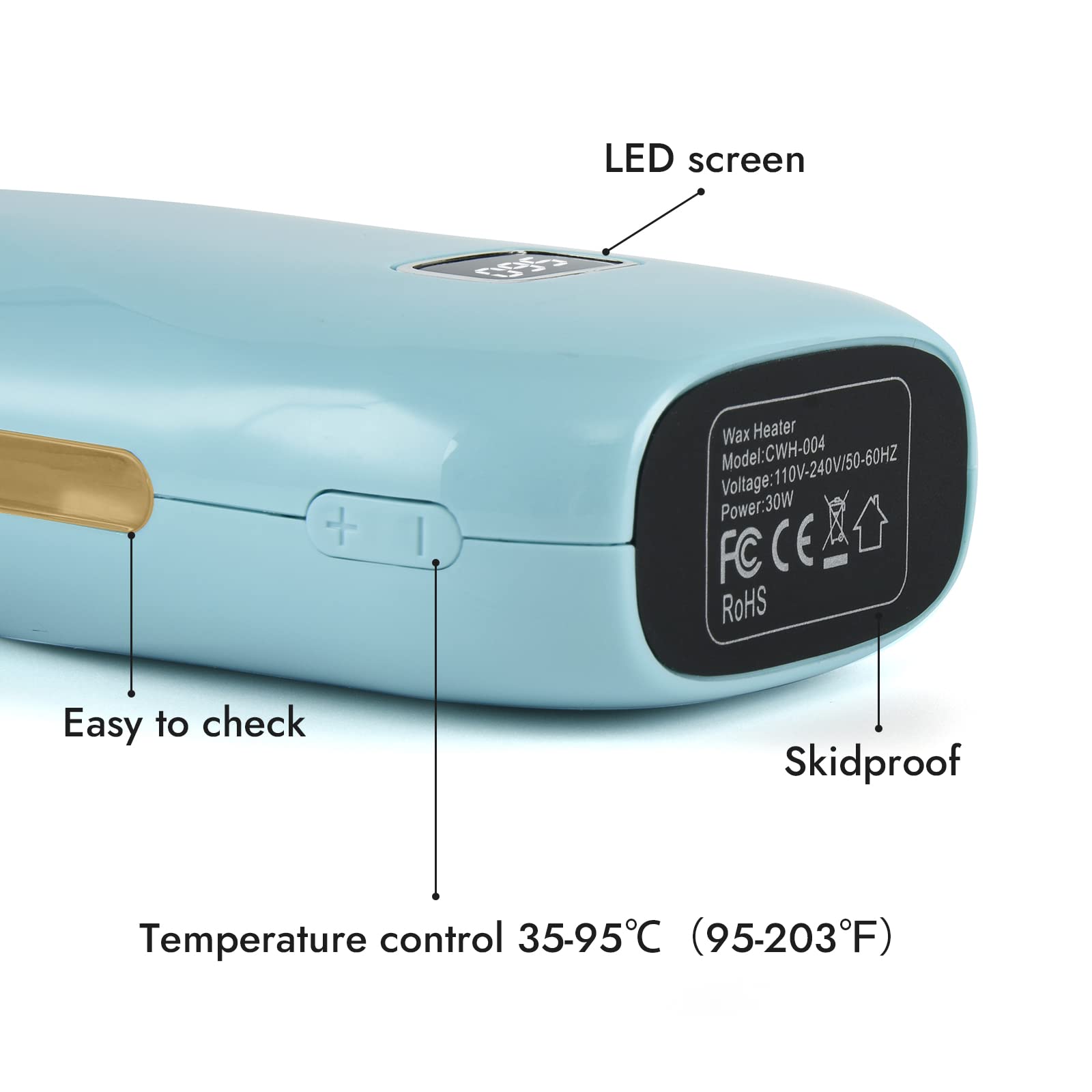 Waxkiss Roll On Wax Warmer for Hair Removal (Blue)