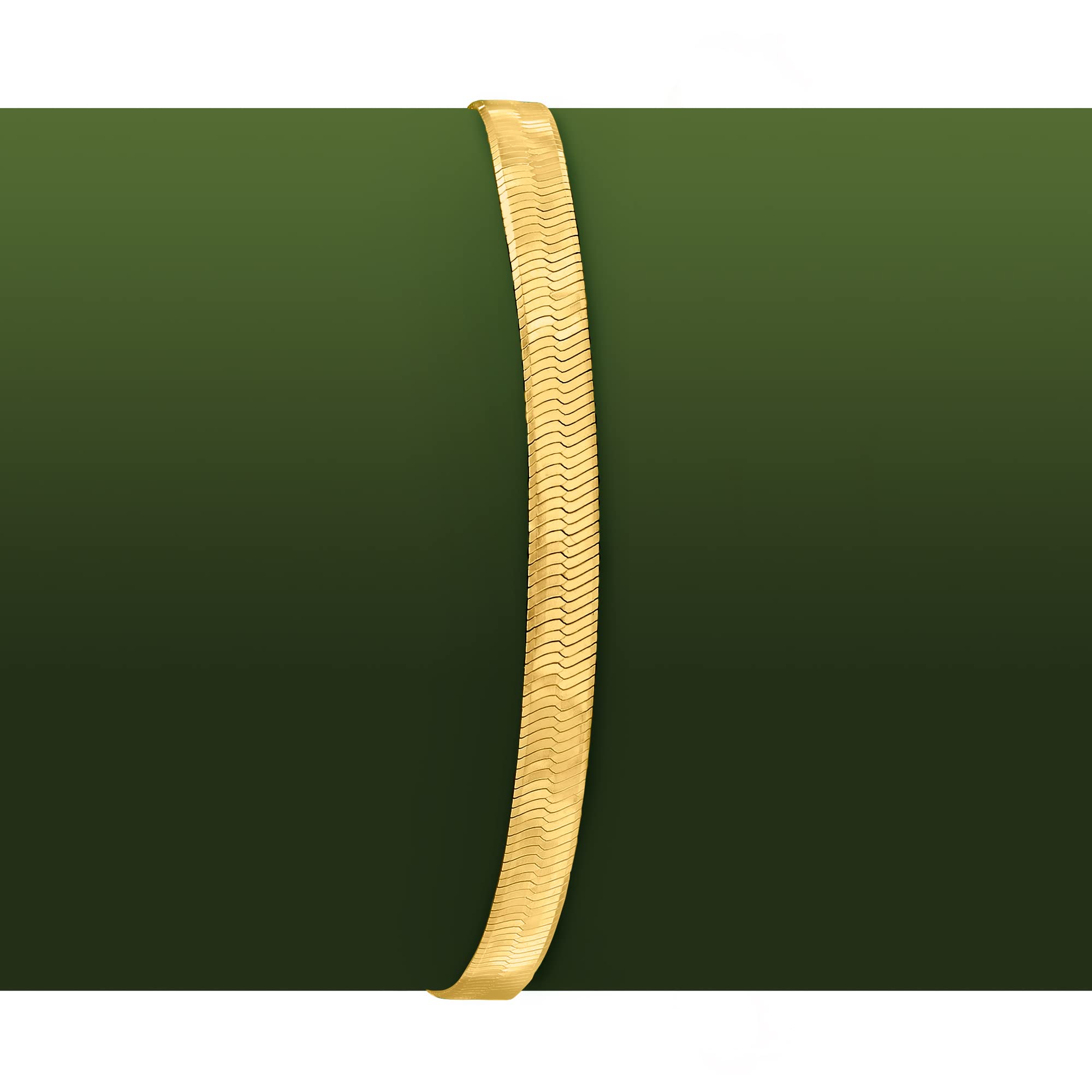 Ross-Simons Italian 4mm 18kt Gold Over Sterling Herringbone Bracelet. 7 inches