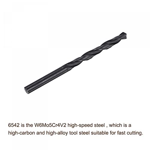 uxcell 6542 High Speed Steel Straight Shank Twist Jobber Drill Bit, Fully Ground Black Oxide Drill Bits 6.1mm Drill Diameter 93mm Total Length 4 Pcs