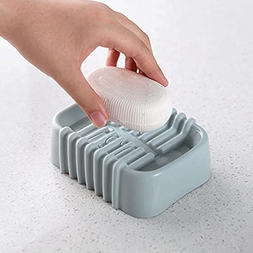 PLMM soap Box， Soapbox Plate Tray Drain Bathroom Flexible Soap Dishes Storage Holder Creative Bath Tools (Color : Pink)