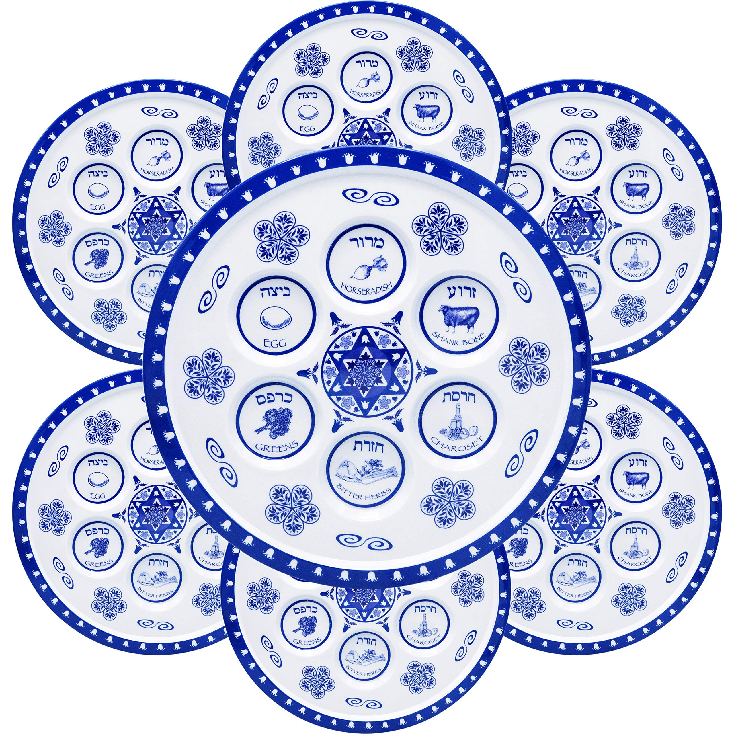 The Dreidel Company Seder Plate Passover Plate Melamine Renaissance Design Passover Seder Plates