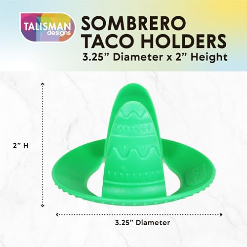 Talisman Designs Sombrero Taco Holders - Set of 4, Hold & Fill Small or Large Tacos | Crunch & Soft