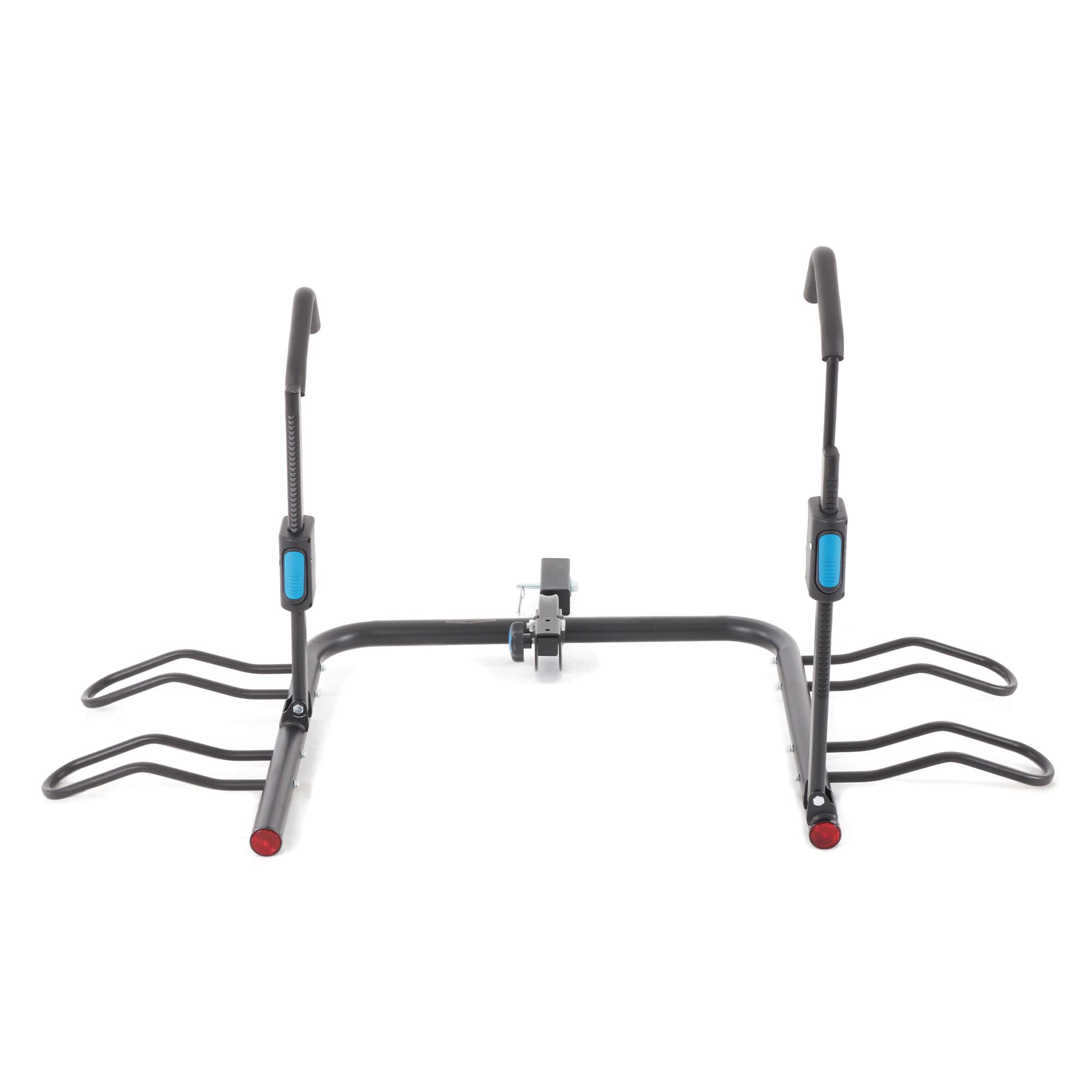 Rockland Steel U Shaped Hitch Mounted Bicycle Rack Travel Carrier with Receiver Adapter and Shock Absorption for Trucks, SUVs, and RVs, Holds 2 Bikes