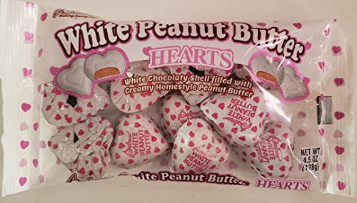 Palmer White Peanut butter Hearts, peanut butter filled white chocolate 4.5oz bag