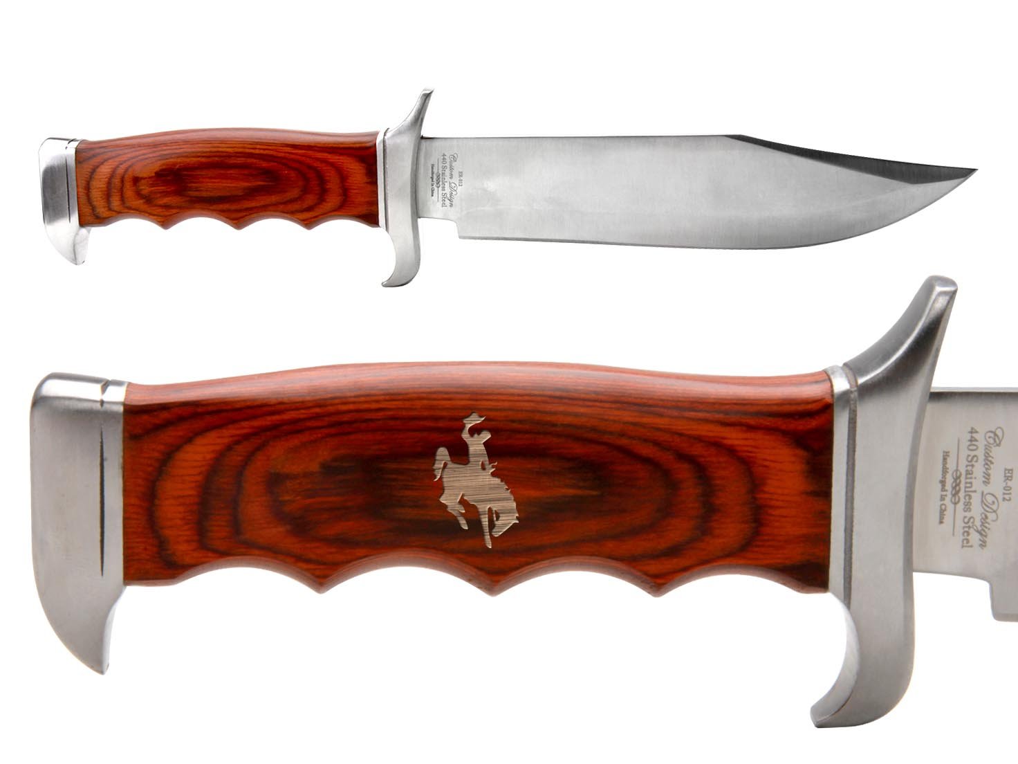 NDZ Performance Elk Ridge Outdoor Hunting Fixed Blade Full Tang Knife Bucking Bronco 1