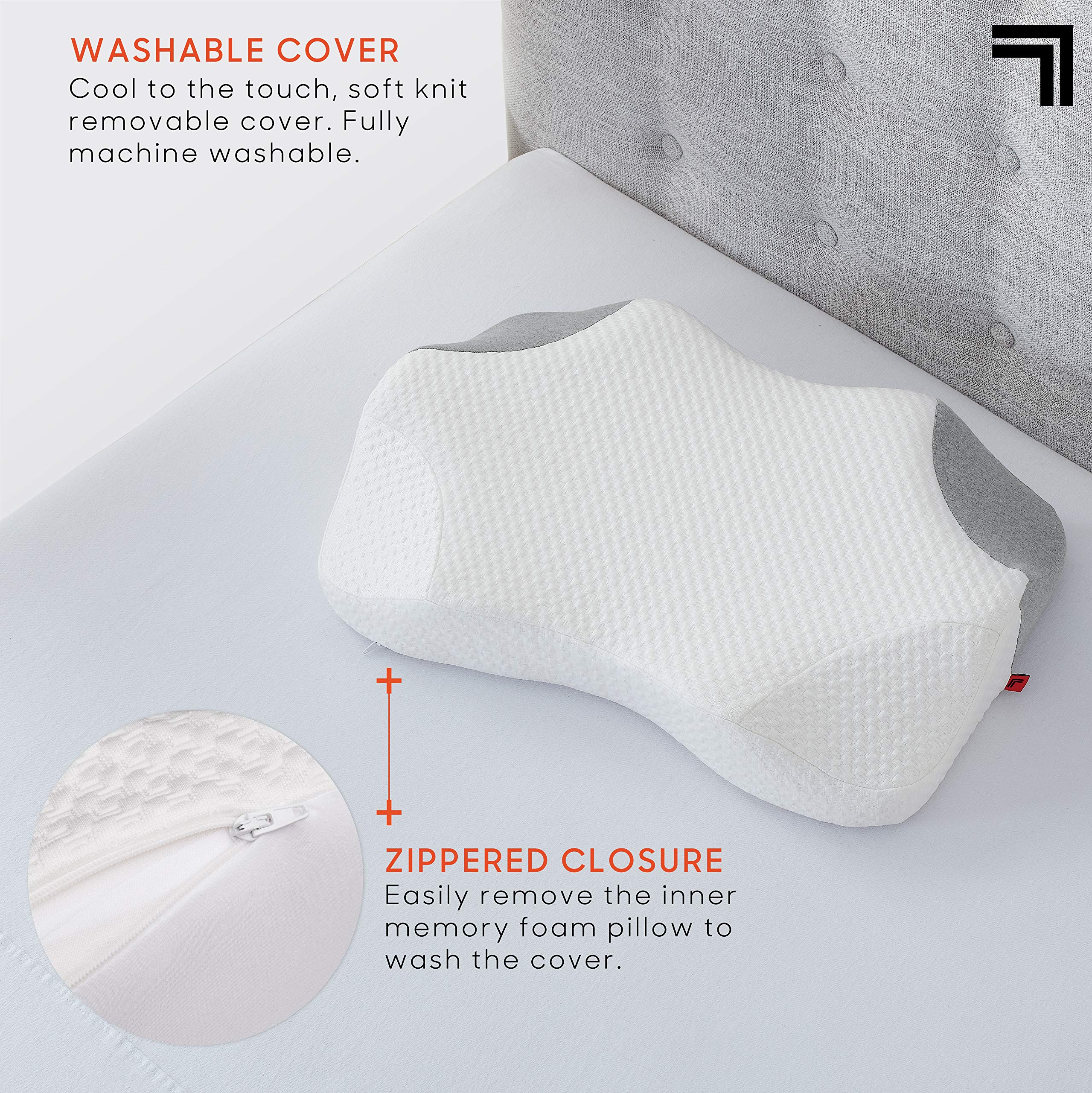 Sharper Image Responsive Memory Foam Tomorrow’s Pillow – Expressly Designed for Side Sleepers - Ergonomically Contoured for Neck & Shoulder Support and to Help You Breathe More Easily – Queen