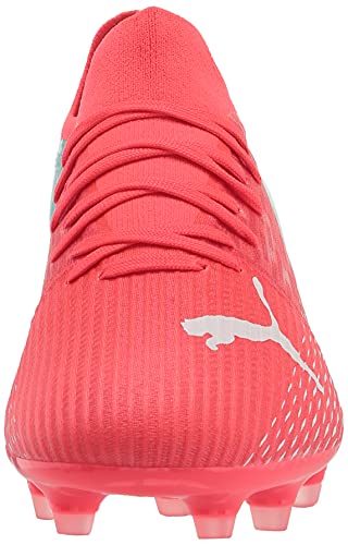Puma Women's Ultra 3.3 Firm Ground Soccer Shoe, Sunblaze-White-Elektro Aqua, 5.5