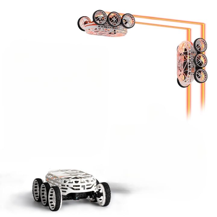 Sharper Image Remote Control Gravity Rover, Antigravity Floor Wall & Ceiling Crawler, Upside Down Driving Wireless RC Car, Black