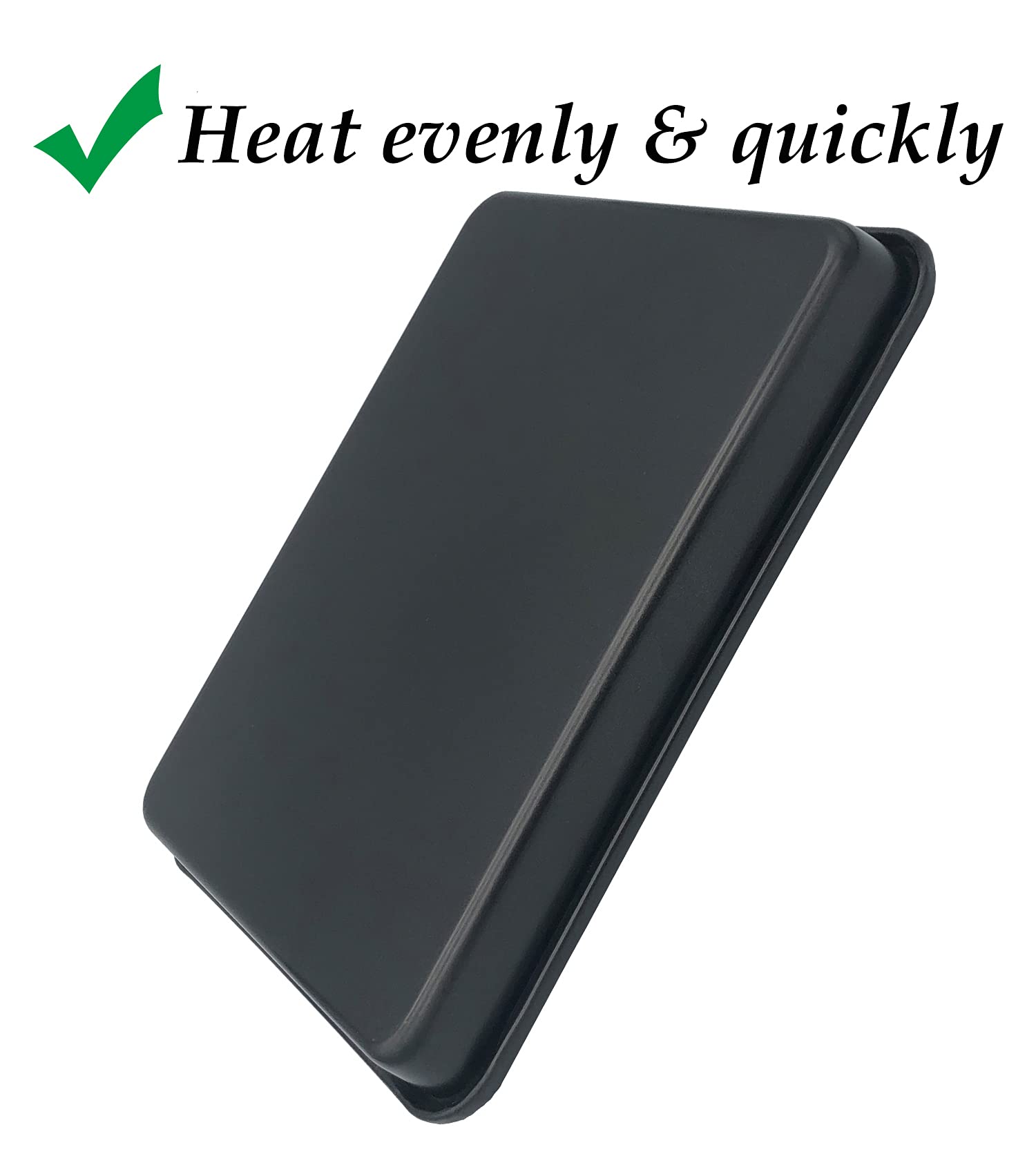 Small Cookie Sheets 11X9 Inch 2Pcs Mini Baking Pan Toaster Oven Tray Nonstick Thicken Brushed Carbon Steel Magnetic No Warp 1 to 2 Person Bakeware By HYTK