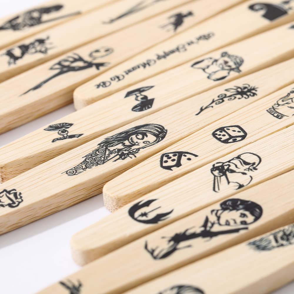 YNJFKX Cartoon Brush Handle Soft (10 Count),BPA Free, Environmentally Friendly Biodegradable Bamboo Toothbrush,Curve Bristles to Help Effectively Teeth Tooth