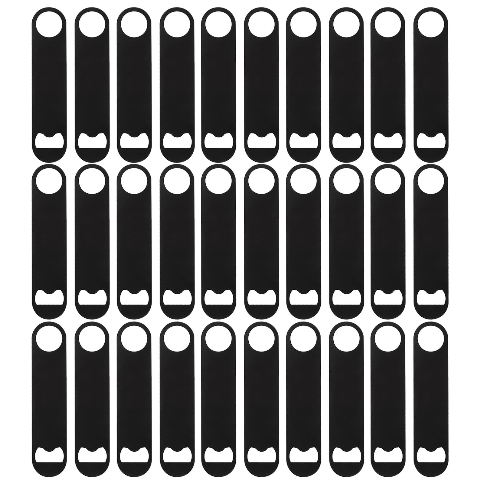 ZCYSRLQIN 30 Pcs Flat Bottle Opener 7 Inch Black Stainless Steel Beer bottle Openers Heavy Duty Bar Blade Solid Bottle Cap Opener Funny Bartender Bottle Opener for Kitchen Restaurant Party Supplies