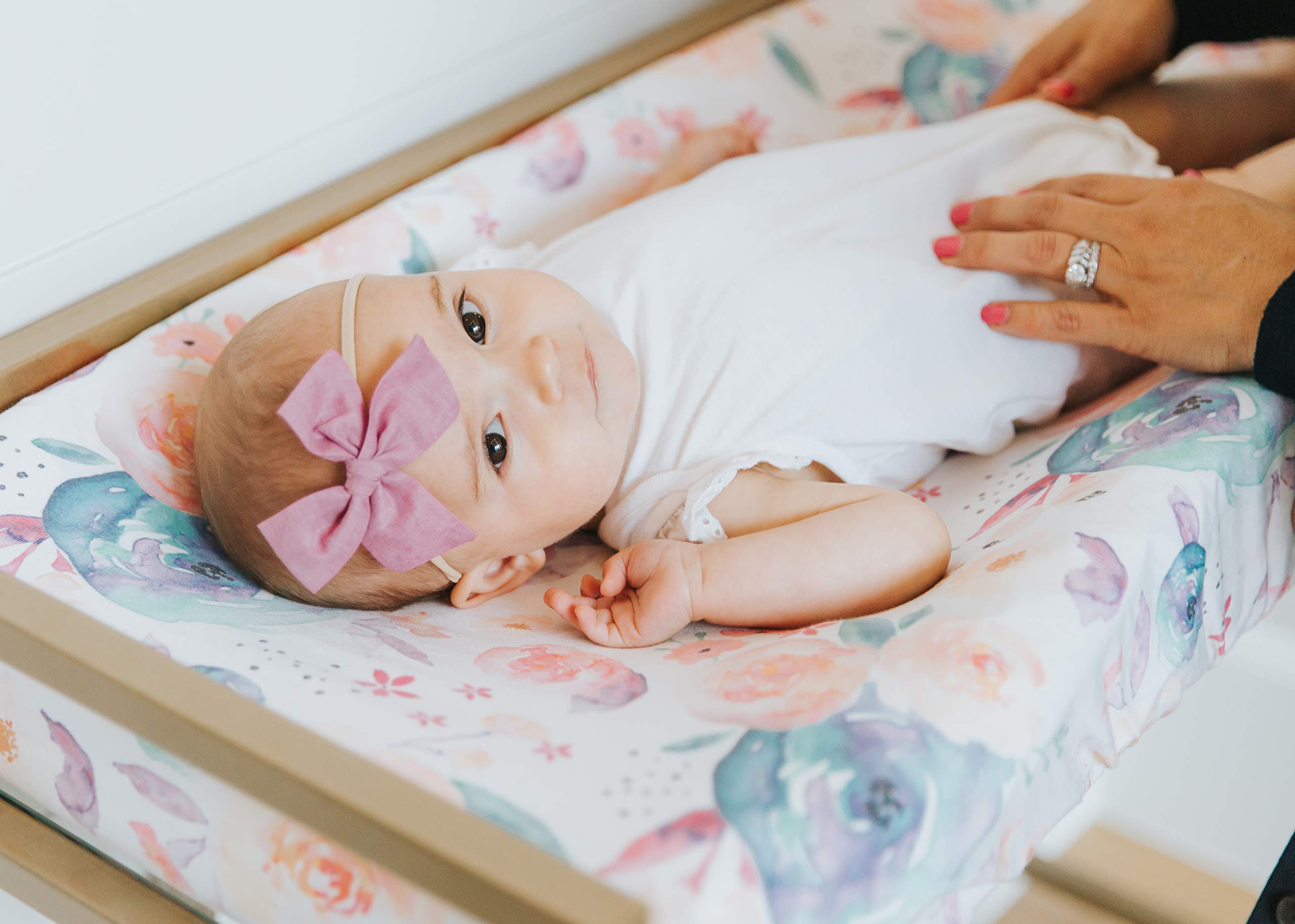 Premium Knit Diaper Changing Pad Cover"Bloom" by Copper Pearl