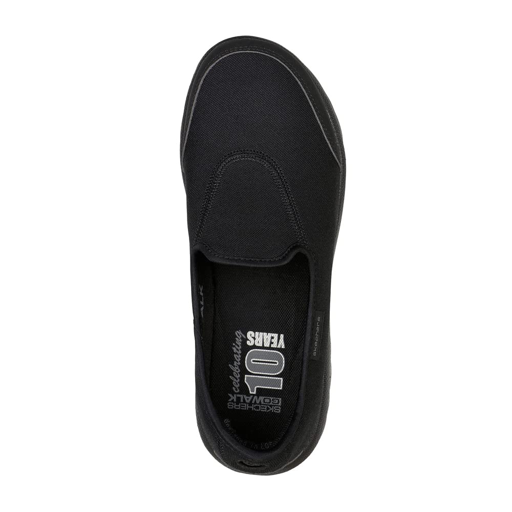 Skechers Women's GO Walk CLASSIC-10 Year Anniversary Sneaker, Black, 8 Wide