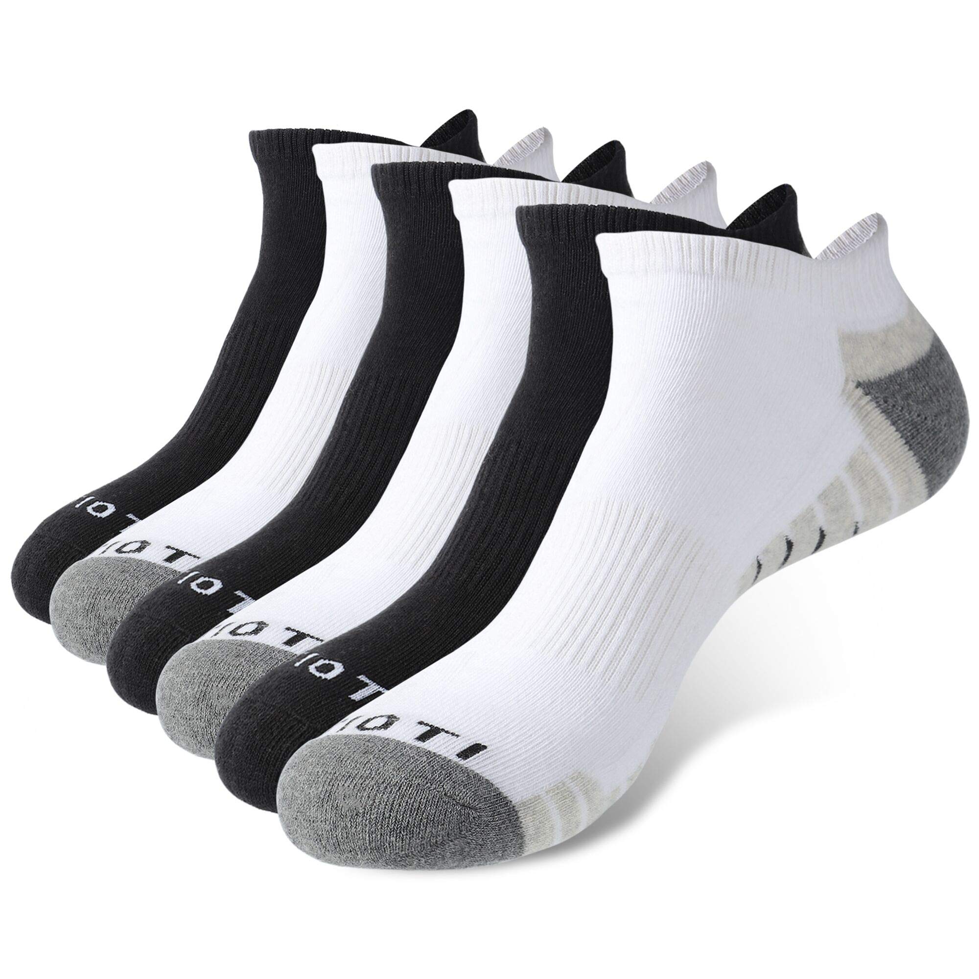 OTIOTI 6 Pack Mens Ankle Athletic Socks Running Sports Comfort Low Cut Tab Socks Performance Cotton Cushioned Men Cushion (mixed color 2)