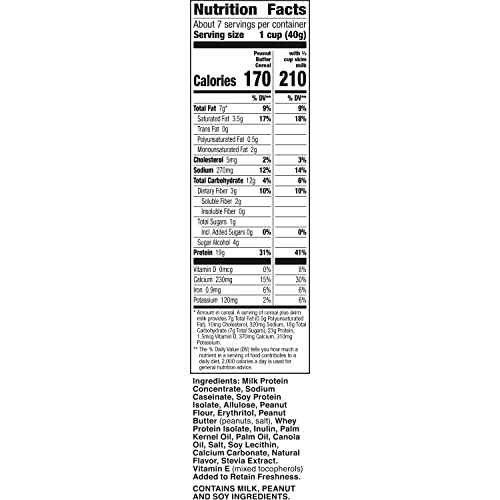 Peanut Butter Wonderworks Keto Friendly Breakfast Cereal, Keto Friendly Snack, 1g sugar, 10.6 oz