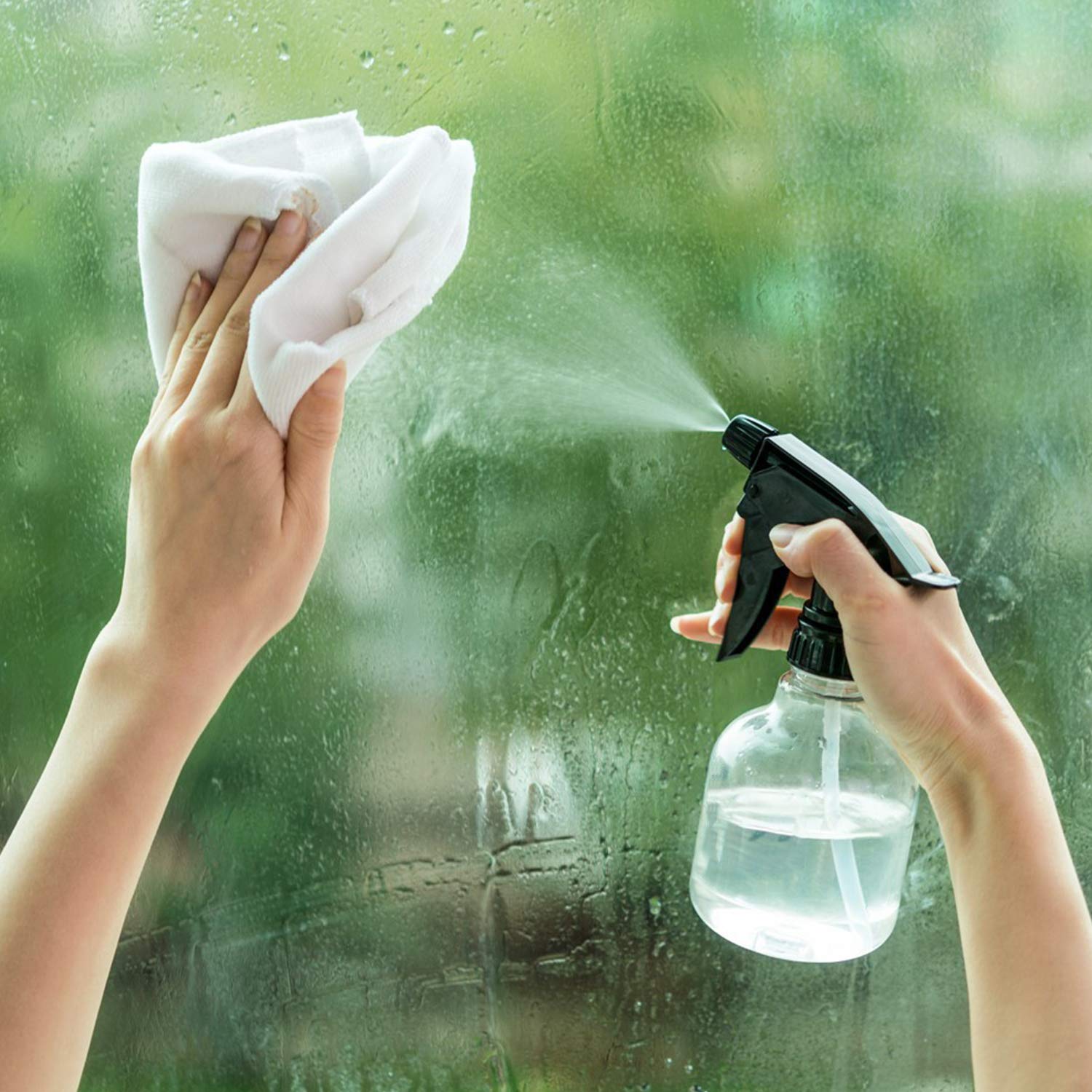 Plastic Spray Bottle,8 0z/250ml Spray Bottles for Cleaning Solutions,Hair,Oils Sprayer Water Squirt Bottle With Black Spray(8 pack)