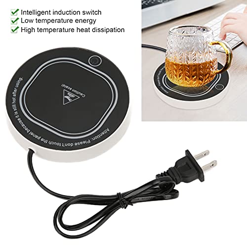 Smart Coffee Cup Warmer Black Coffee Mug Warmer for Desk with Heating Function for Cocoa Tea Milk Water(US Plug 110V)