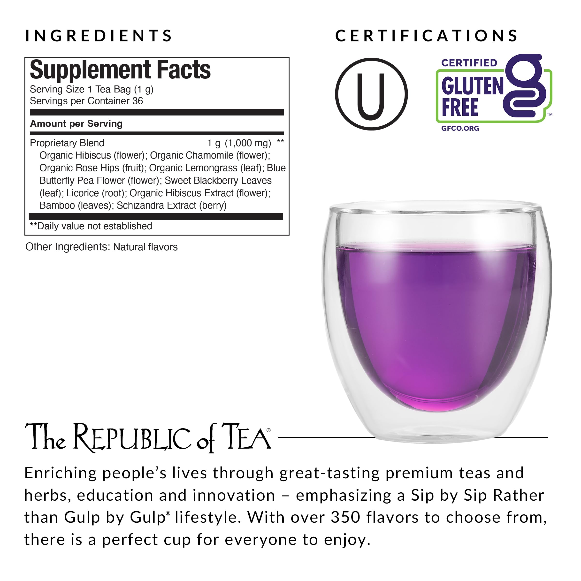 The Republic of Tea Beautifying BotanicalsĀ® Beauty Sleep Chamomile Rose Herbal Tea Bags (36 count)