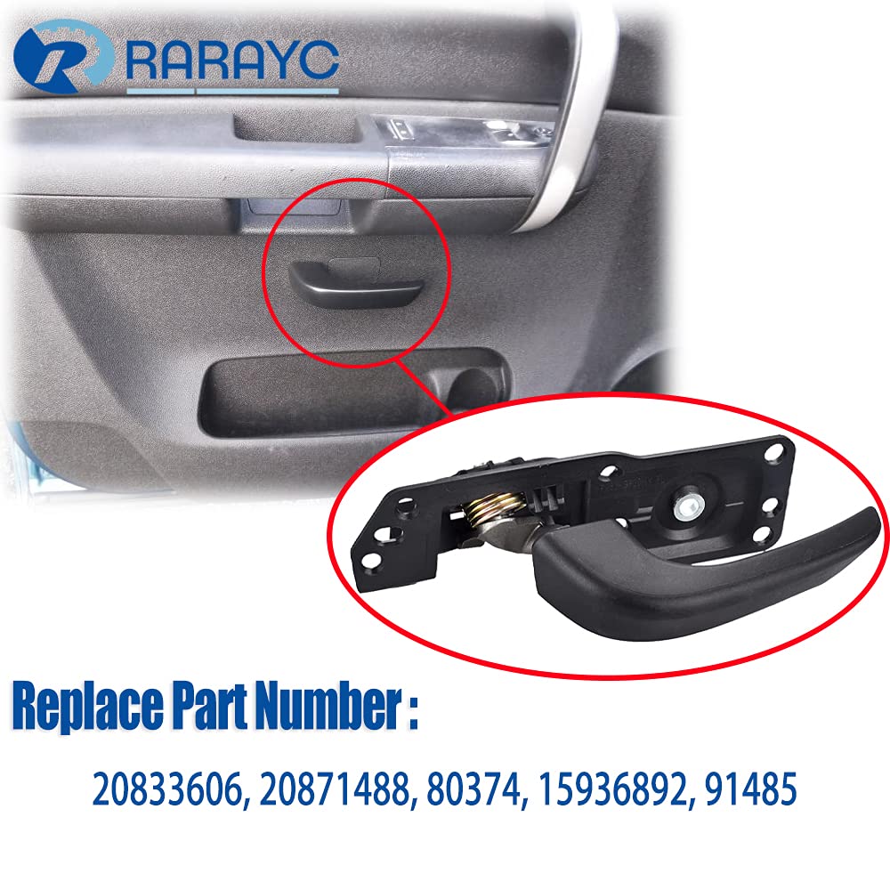 RARAYC Interior Door Handle | for 2007-2014 Chevy Silverado, Tahoe, Avalanche, GMC Sierra, Yukon, Yukon XL, Cadillac Escalade | Replaces# Front Left Drivers Side 20833606, 80374