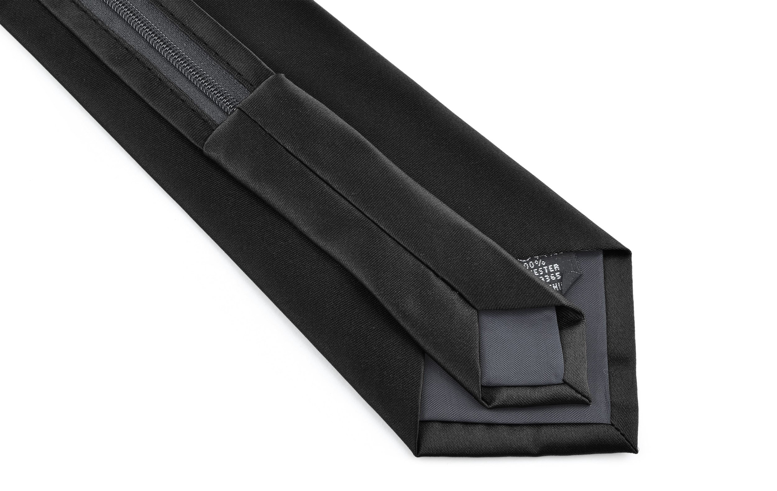 Moda Di Raza - Black Tie Long Ties for Men Ties For Men Zipper Ties Men's/Boy's Black Ties 17 IN