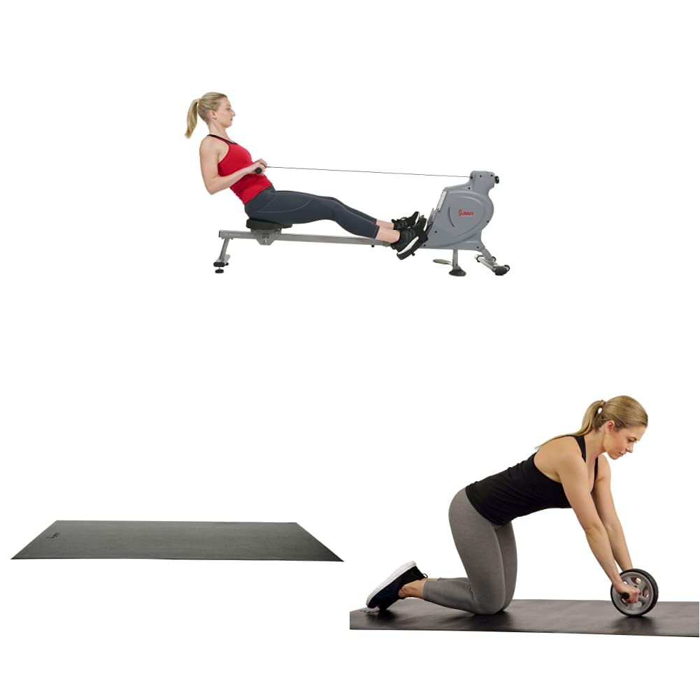 Sunny Health & Fitness Multi-Function Magnetic Rowing Machine with Floor Plates - SF-RW5935
