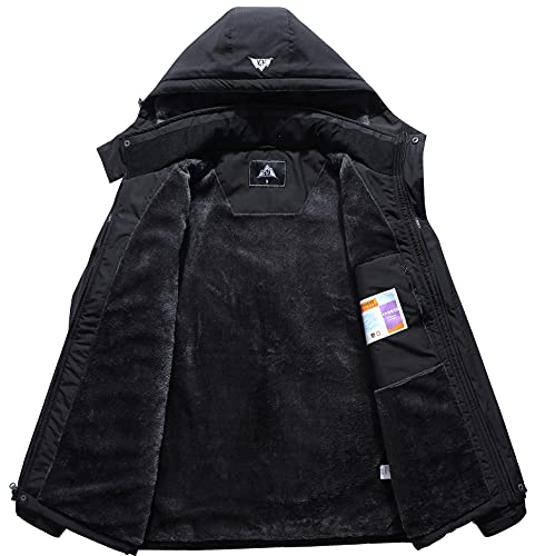 MOERDENG Women's Plus Size Warm Winter Coat Hooded Waterproof Ski Jacket Mountain Windbreaker Coats