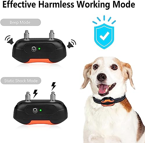 PcEoTllar Electric Fence for Dogs, Rechargeable Underground Dog Fence System, Pet Containment System, 2 Waterproof Collar Receivers, with 656Ft Underground/Aboveground Boundary Wire