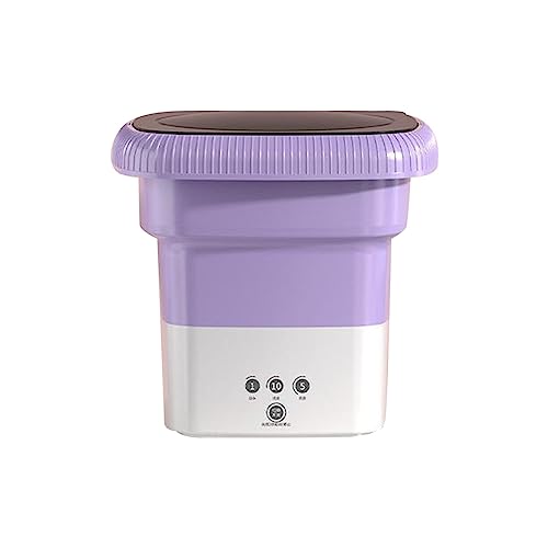 Portable Washing Machine, Foldable Mini Washing Machine 6.5L High Capacity, 3 Modes Deep Cleaning Mini Washer, Suitable for Home, Business, Travel, College Room (Purple)