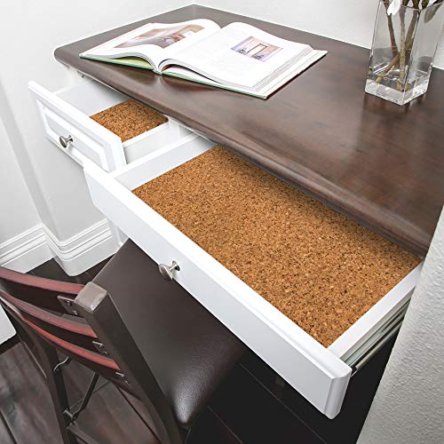 Smart Design Shelf Liner Cork Adhesive - (18 Inch x 24 Feet) - Drawer Cabinet Paper - Kitchen [Cork] - Set of 6-24' Total
