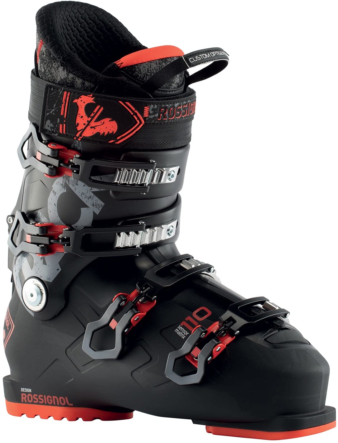 Rossignol Track 110 Mens Ski Boots Black Red 10.5 (28.5)