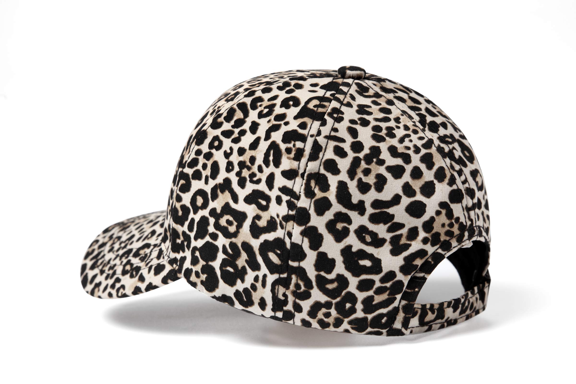Nabegum Womens Adjustable Leopard Cheetah Print Bun Dad Hat Baseball Cap