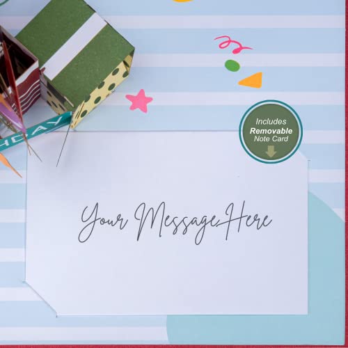 Paper Love Happy Birthday Balloons Pop Up Card, Handmade 3D Popup Cards, For Adults and Kids - 5" x 7" Cover - Includes Envelope and Note Tag