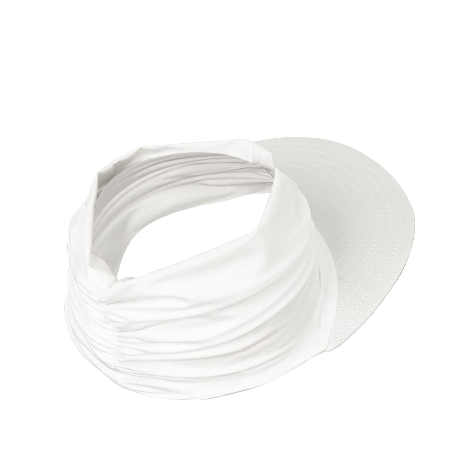 Sun Visor Hat for Women, Sun Beach Hat with Wide Brim, UV Protection Women Visors Cap for Sports Golf Walking Climbing (White #1)