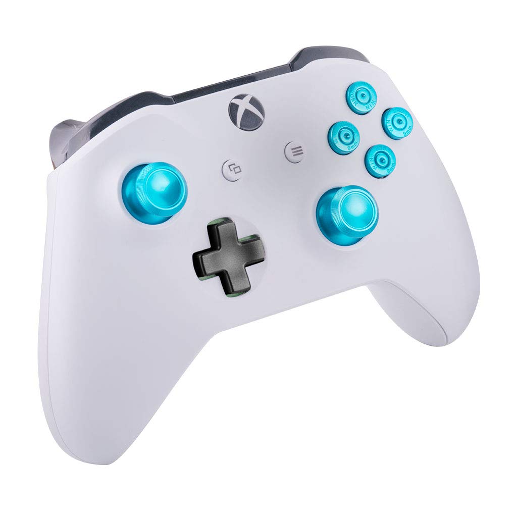Metal Thumbsticks Joysticks for Xbox One, Aluminum Alloy ABXY Bullet Buttons Analog Grip Replacement Parts for Xbox One, for Xbox One S/X/Series X Controllers with Installation Tools(Blue)
