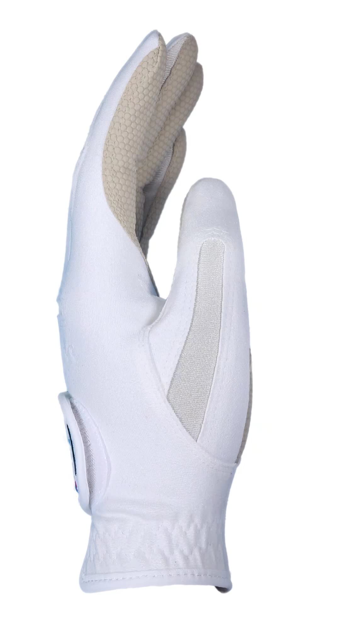 SIMPLE SYMBOL Women's Golf Glove Microfiber Non-slip Two Pack(Left is Wear On Left Hands,Right is Wear On Right Hands) Three Colors to Choose from Navy Blue/Black/Beige(Beige,L,Left)