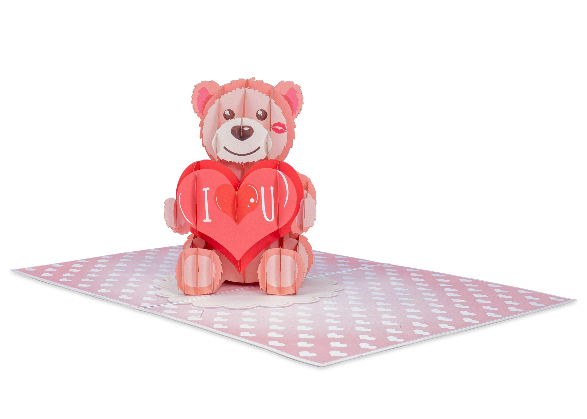 Paper Love Valentines Day Pop Up Card, 3D Teddy Bear - 5" x 7" Cover - Includes Envelope and Note Card
