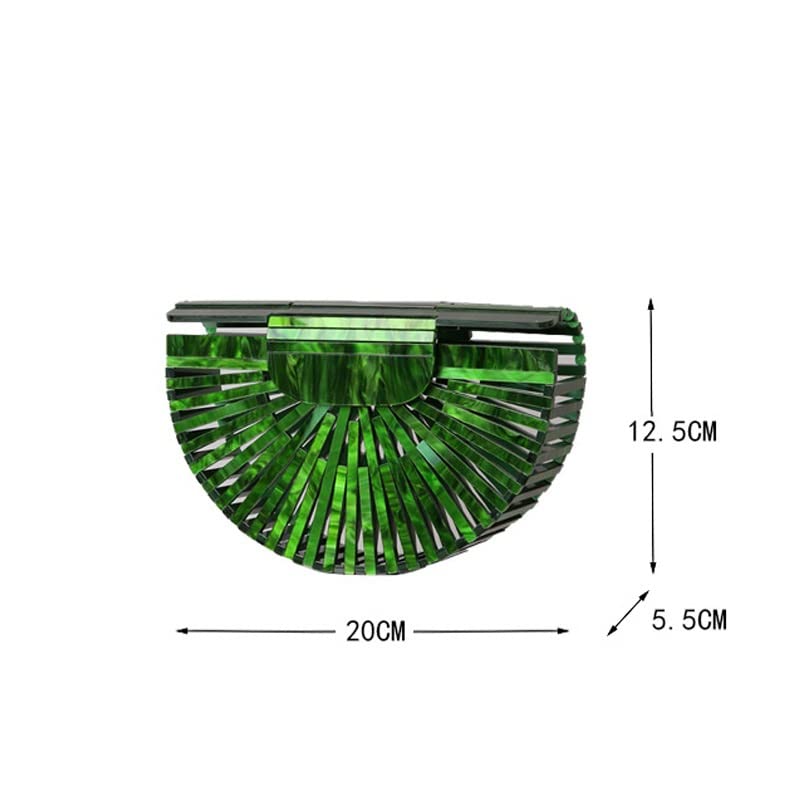 WSSBK Green Women's Handbag Hollow Clutch Purses and Handbags Bead Chain Evening Bags Beach Bag