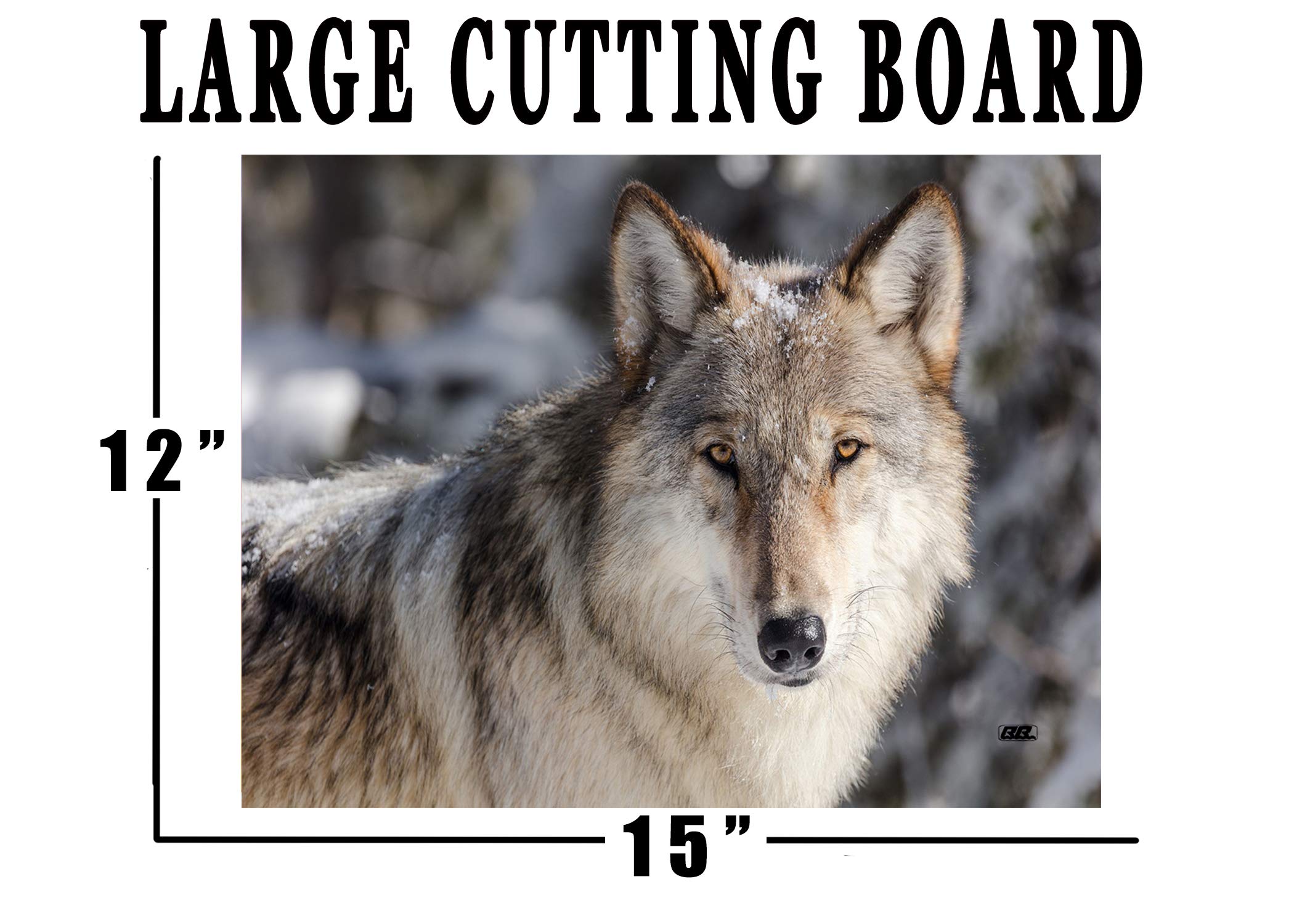 Wildlife Lone Wolf Kitchen Glass Cutting Board Barn Decorative Gift FDesign